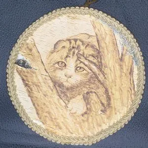 Handmade | Wall Decor | Handmade Birch Bark Pyrography Scottish Fold ...